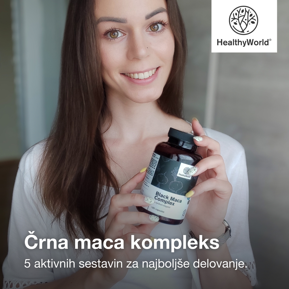 Črna maca kompleks 5000 mg, 180 kapsul - HealthyWorld.si