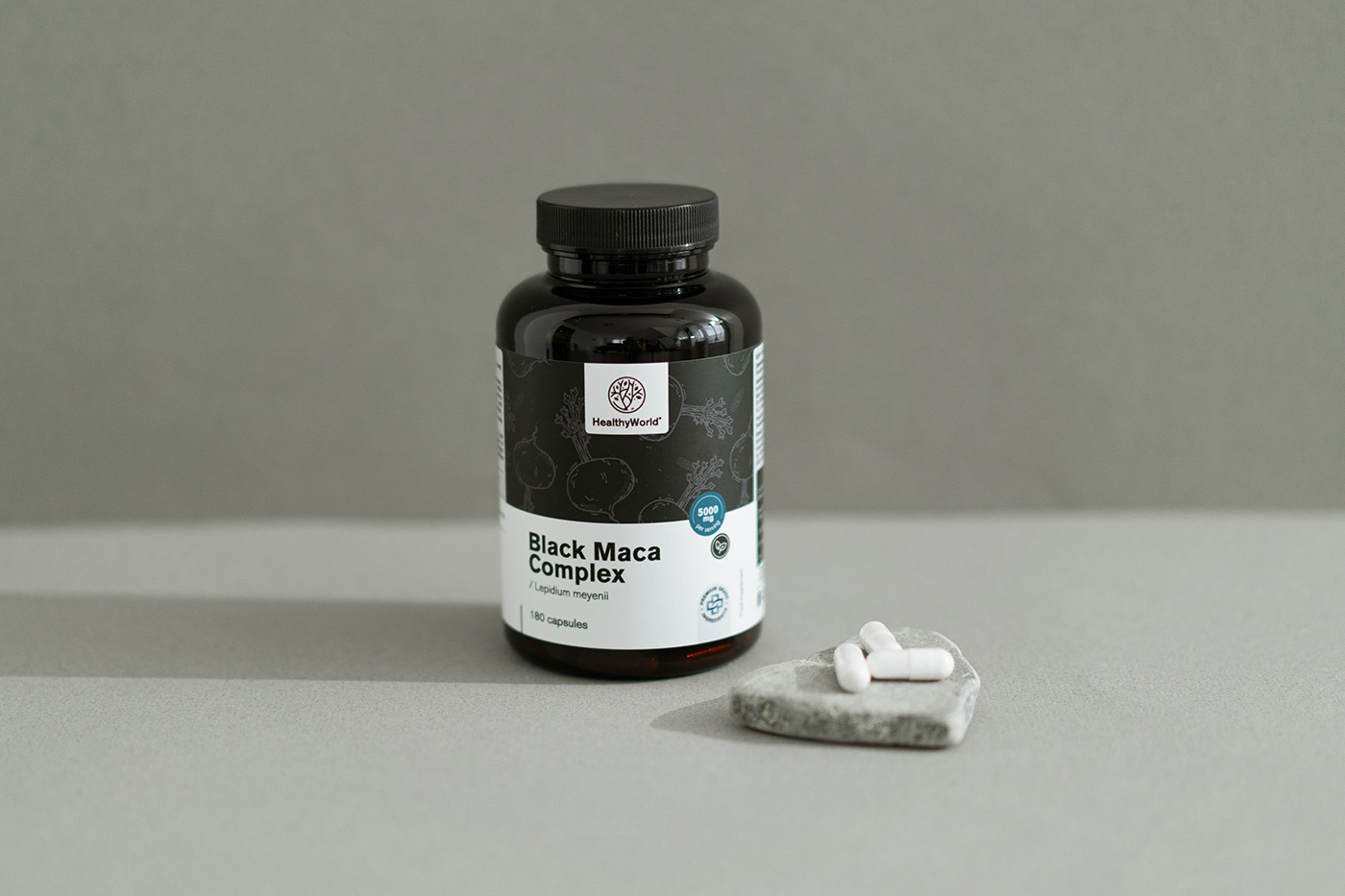 Črna maca kompleks 5000 mg, 180 kapsul - HealthyWorld.si